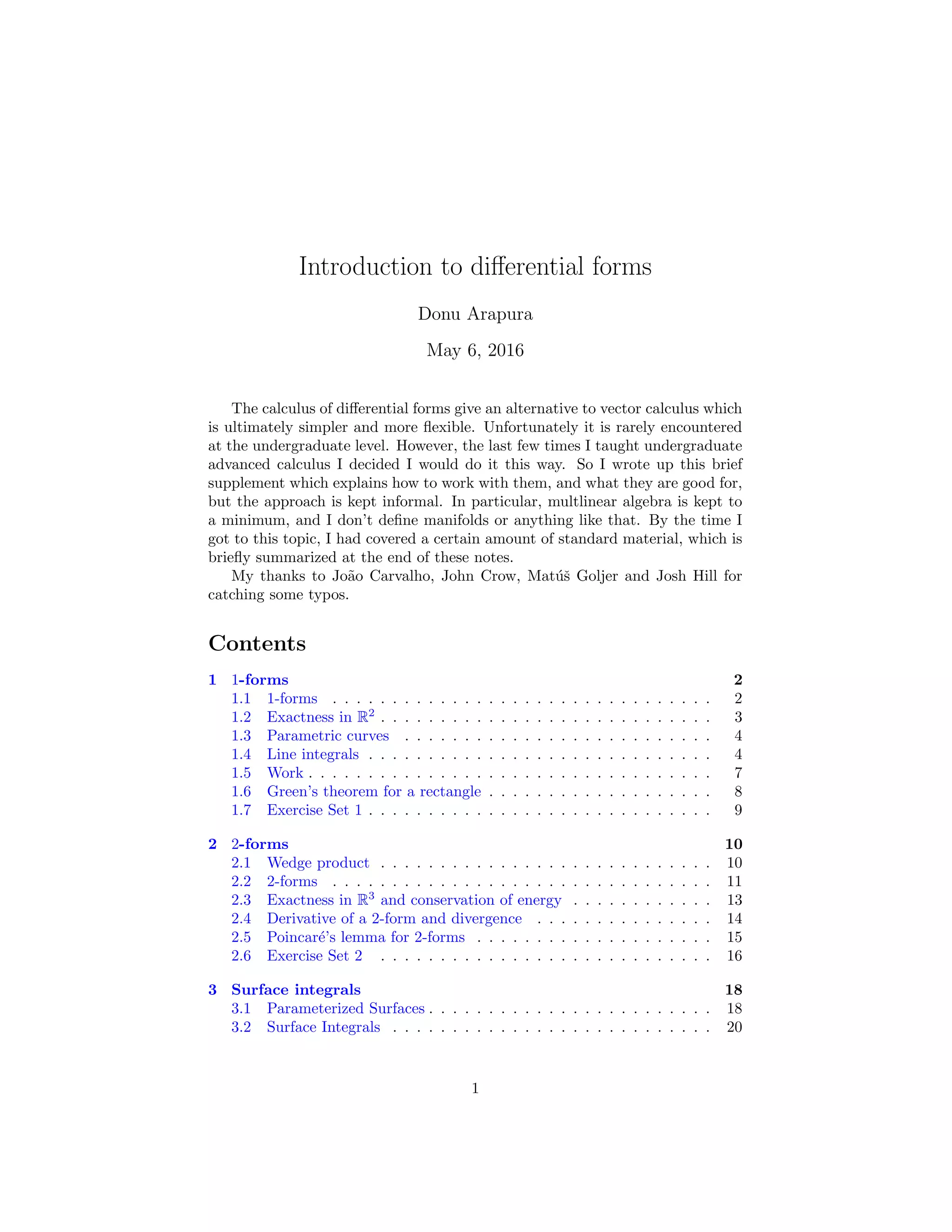 Introdution to differential forms | PDF
