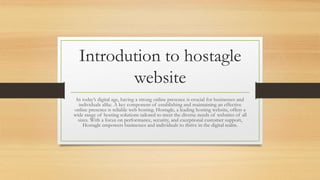 Introdution to hostagle website.pdfddddd | PPT