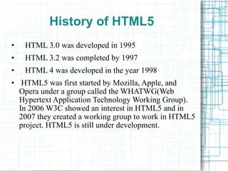 Introdution to HTML 5 | PPT