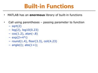 introdution to matlab in Visual Computing | PPTX