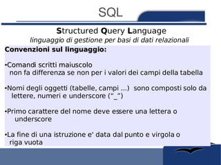 Introduzione al SQL e ai database | PPT