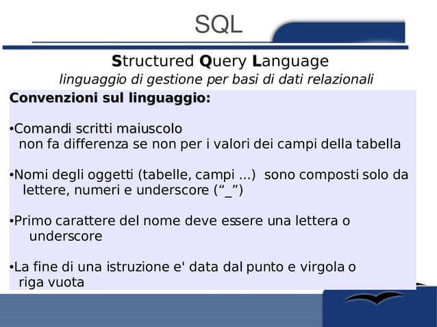 Introduzione al SQL e ai database | PPT