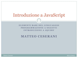 Introduzione a java script | PPT