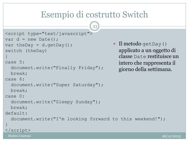 Introduzione a java script | PPT