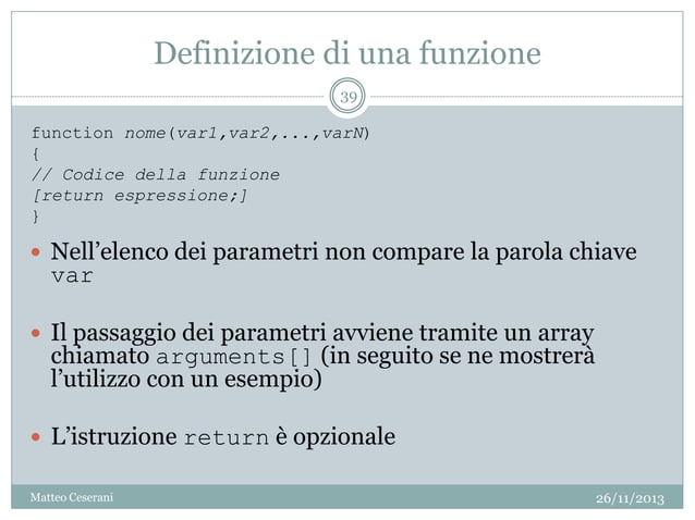 Introduzione a java script | PPT