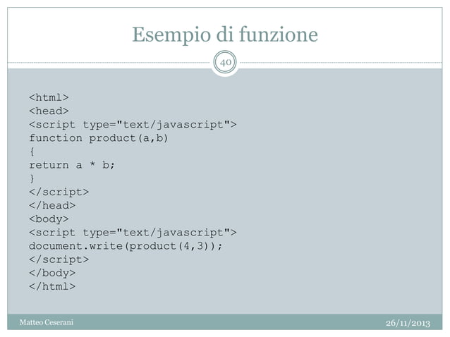 Introduzione a java script | PPT