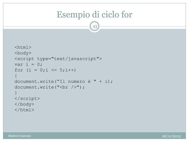Introduzione a java script | PPT