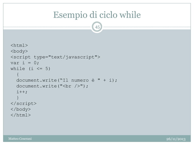 Introduzione a java script | PPT