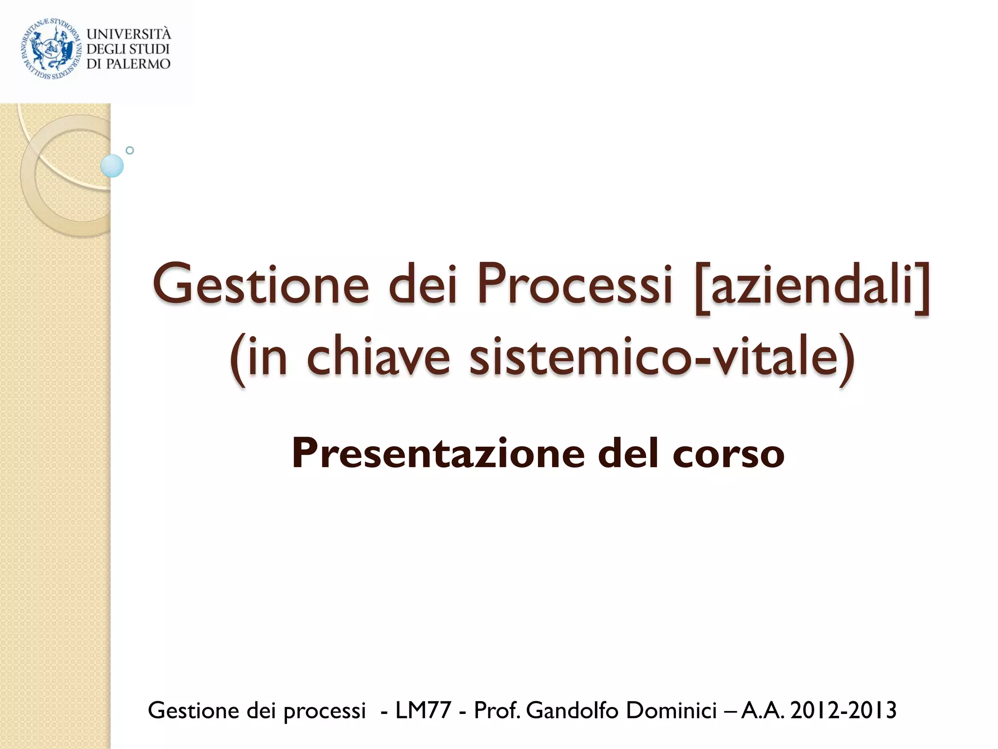 Introduzione al corso Gestione dei processi | PDF | Publishing Industry ...