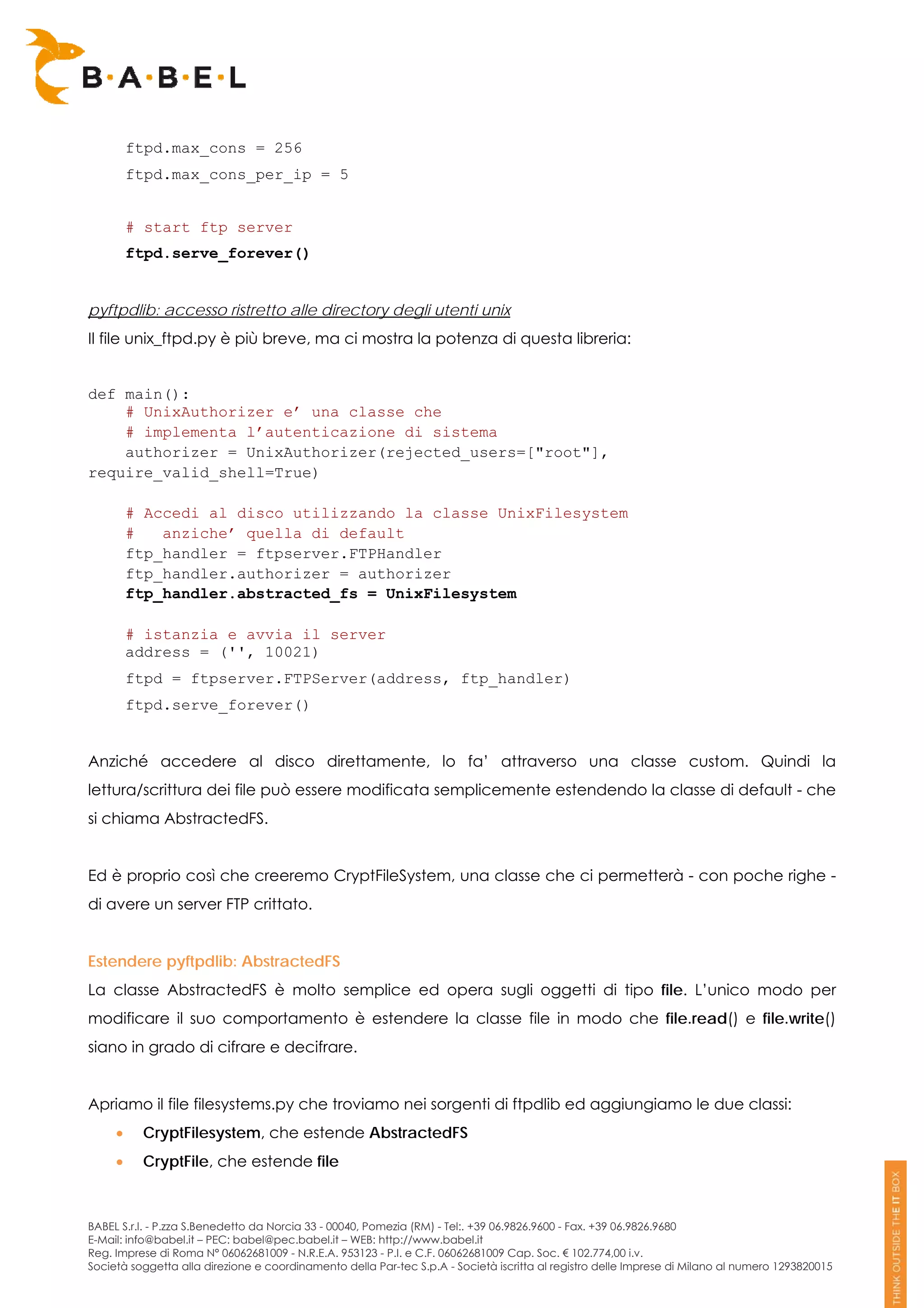 Crittografia e integrazione dei sistemi con Python | PDF
