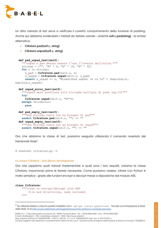 Crittografia e integrazione dei sistemi con Python | PDF