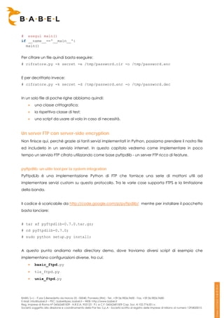 Crittografia e integrazione dei sistemi con Python | PDF