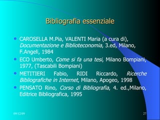 Introduzione Alla Ricerca Bibliografica | PPT