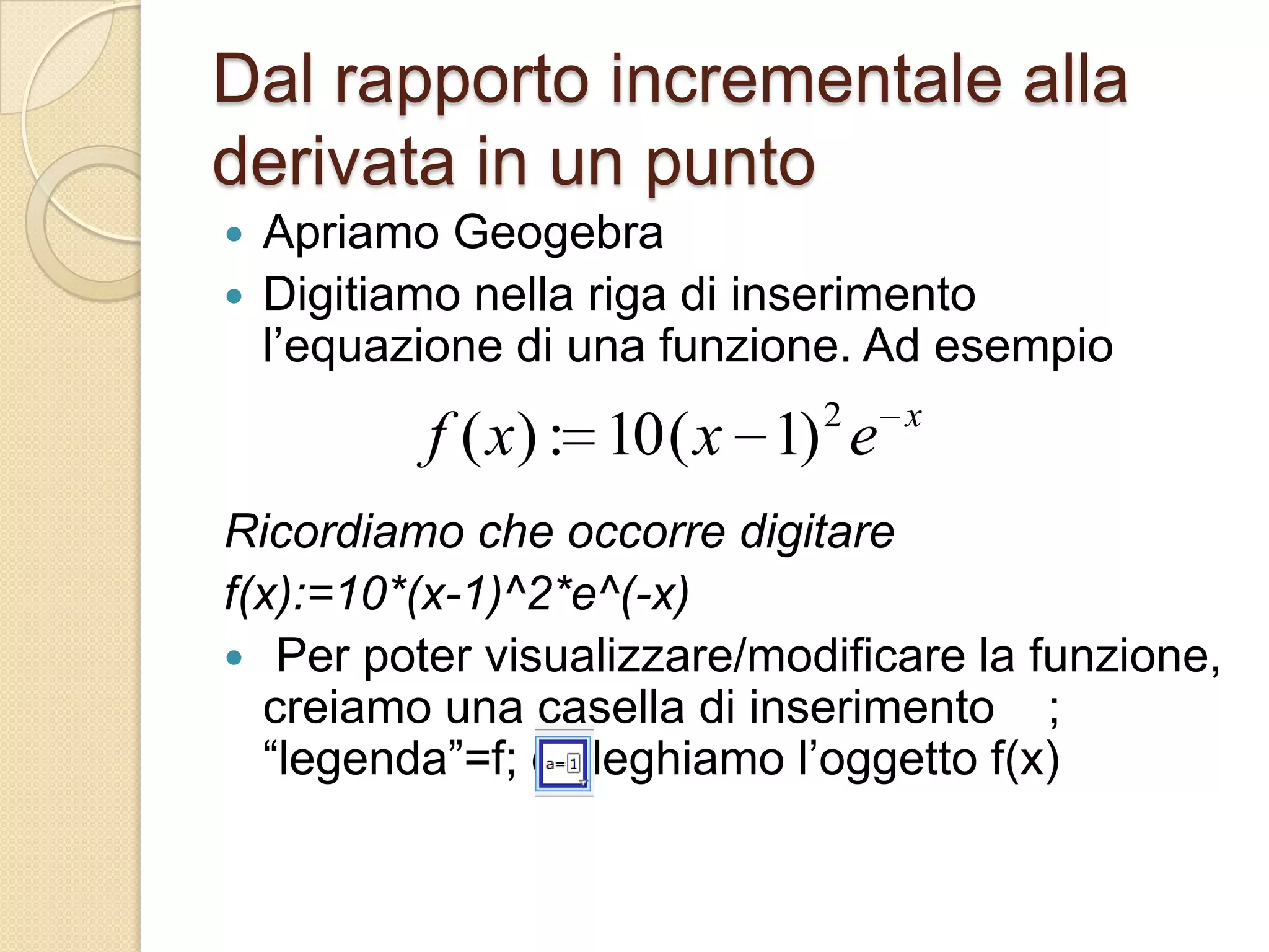 Introduzione alle derivate | PPTX