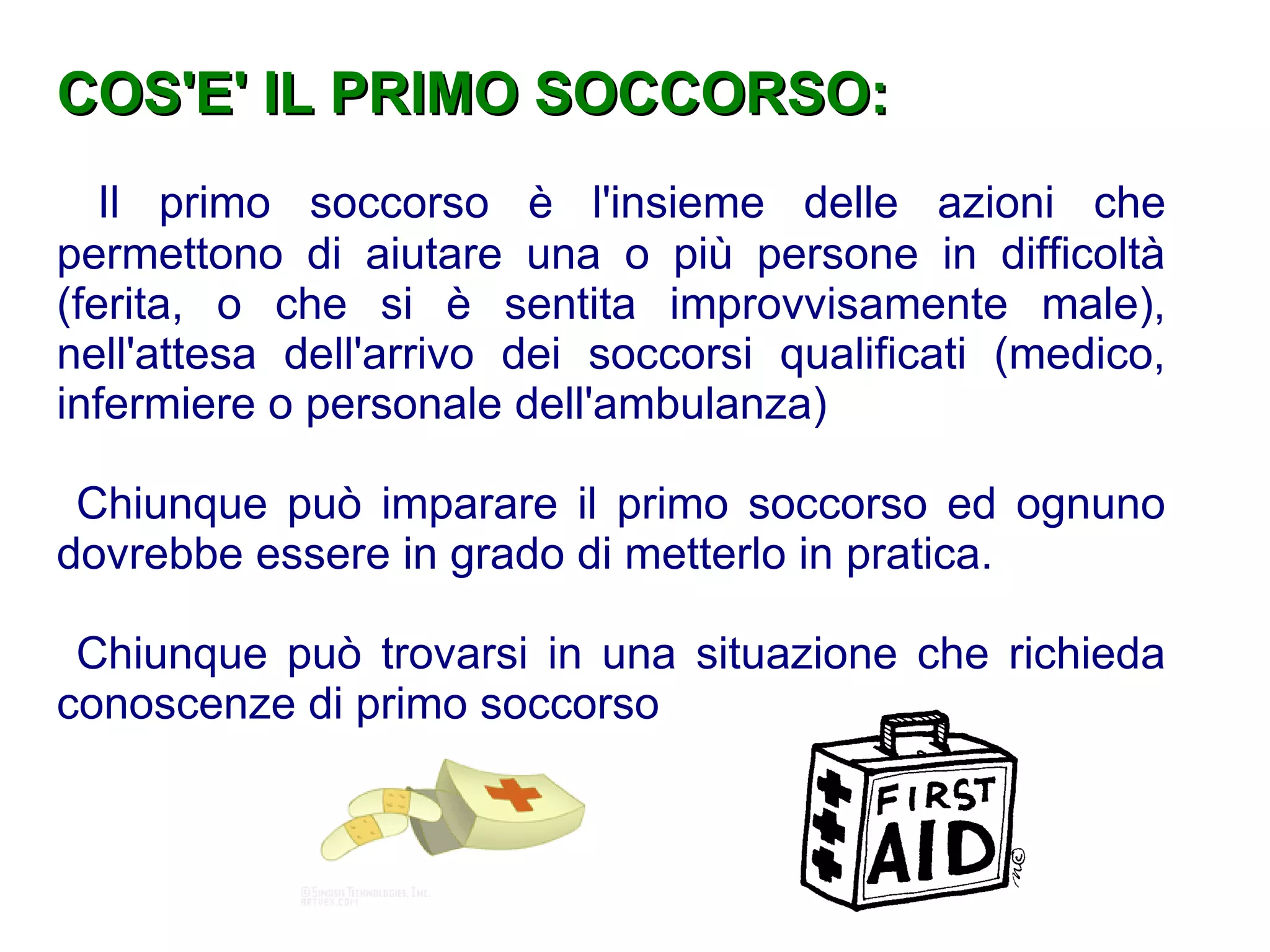 Introduzione al primo soccorso | PDF