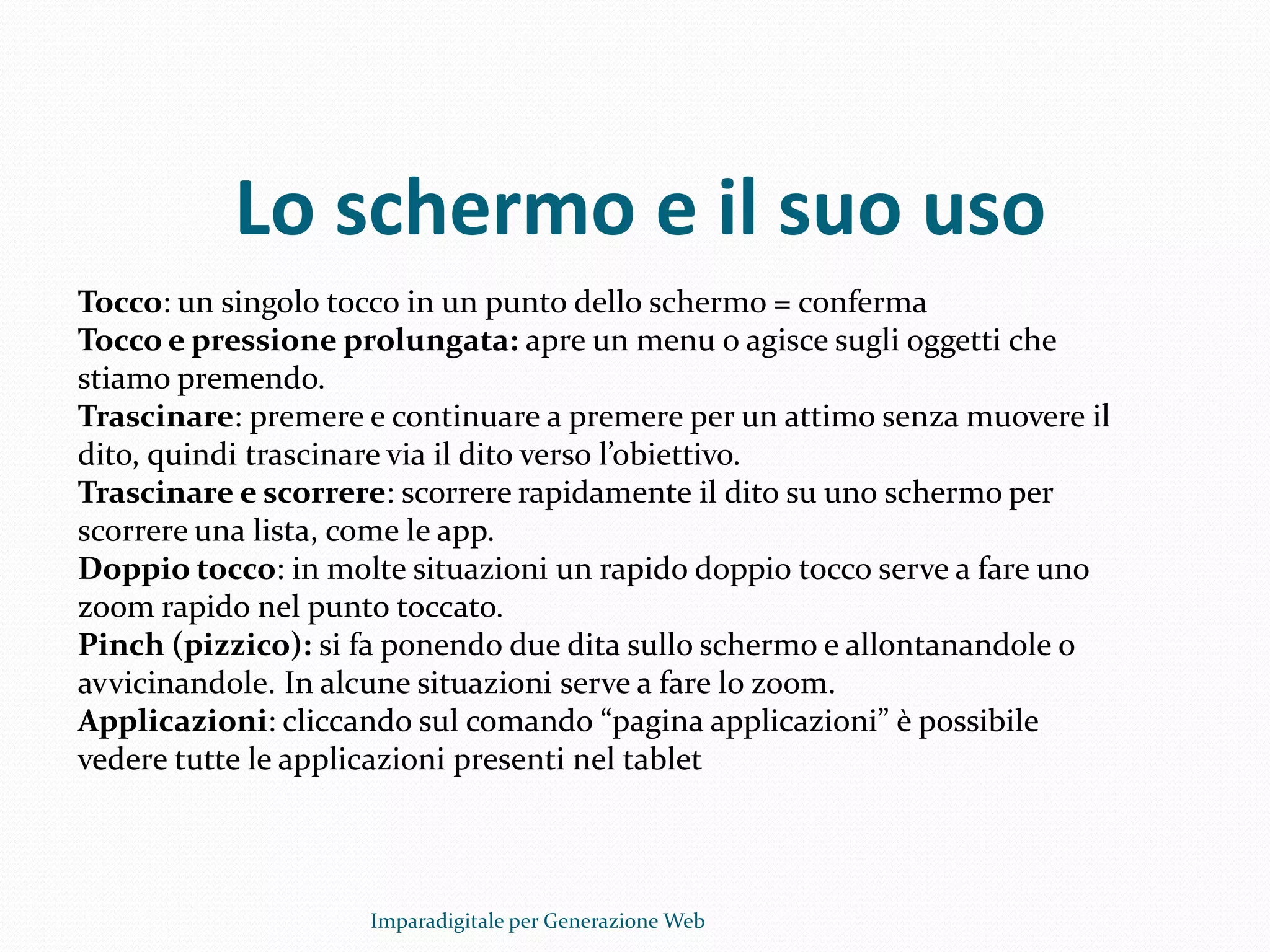 Introduzione al tablet | PDF