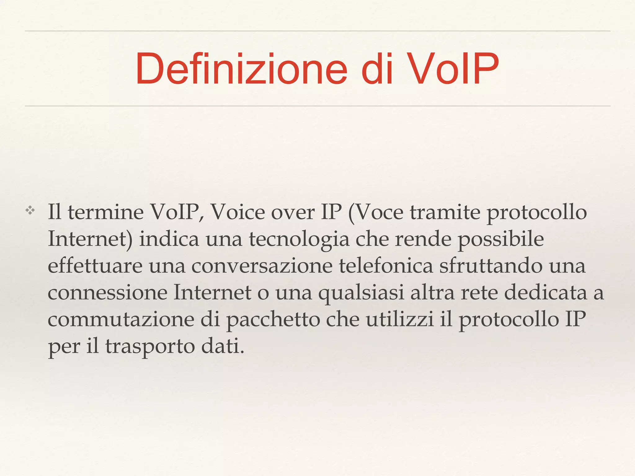 Introduzione al VoIP | PPT