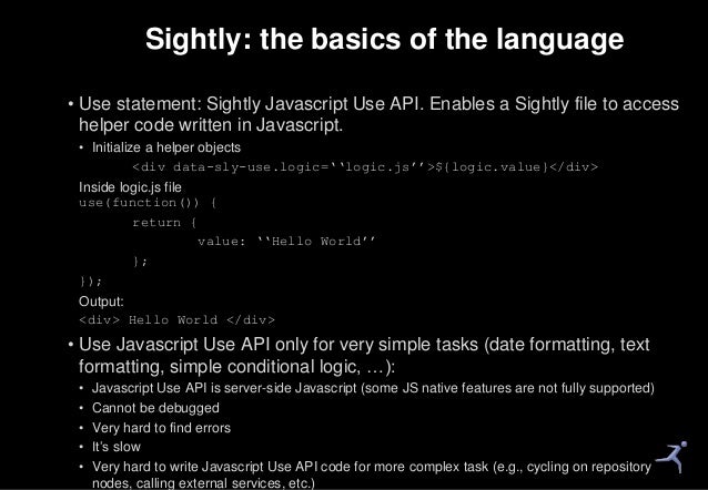 Introduction to Sightly and Sling Models