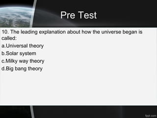Origin of the Universe and the Solar System | PPT