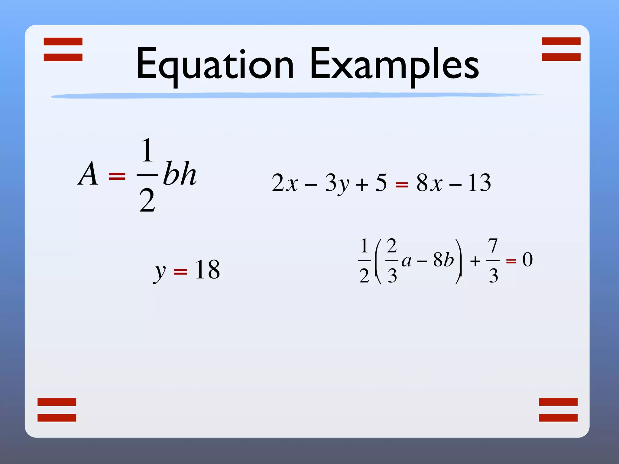 Introduction to Equations Notes | KEY