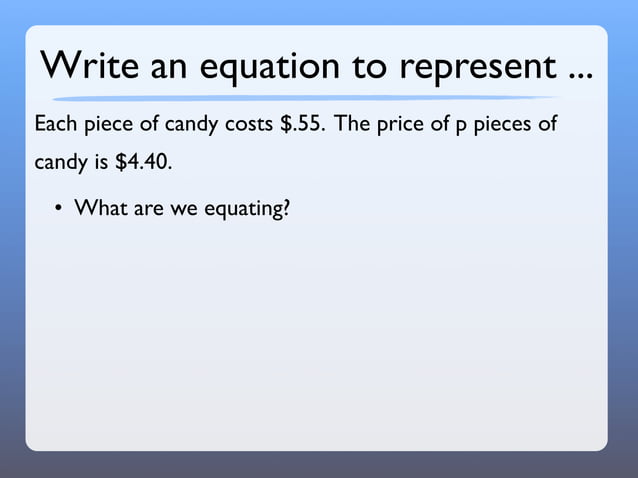 Introduction to Equations Notes | PPT