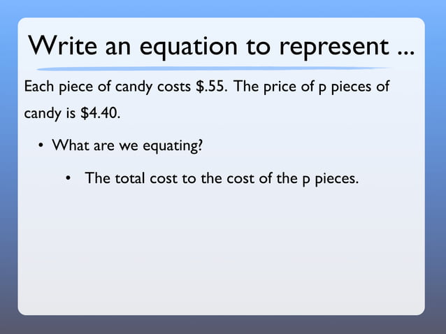 Introduction to Equations Notes | PPT