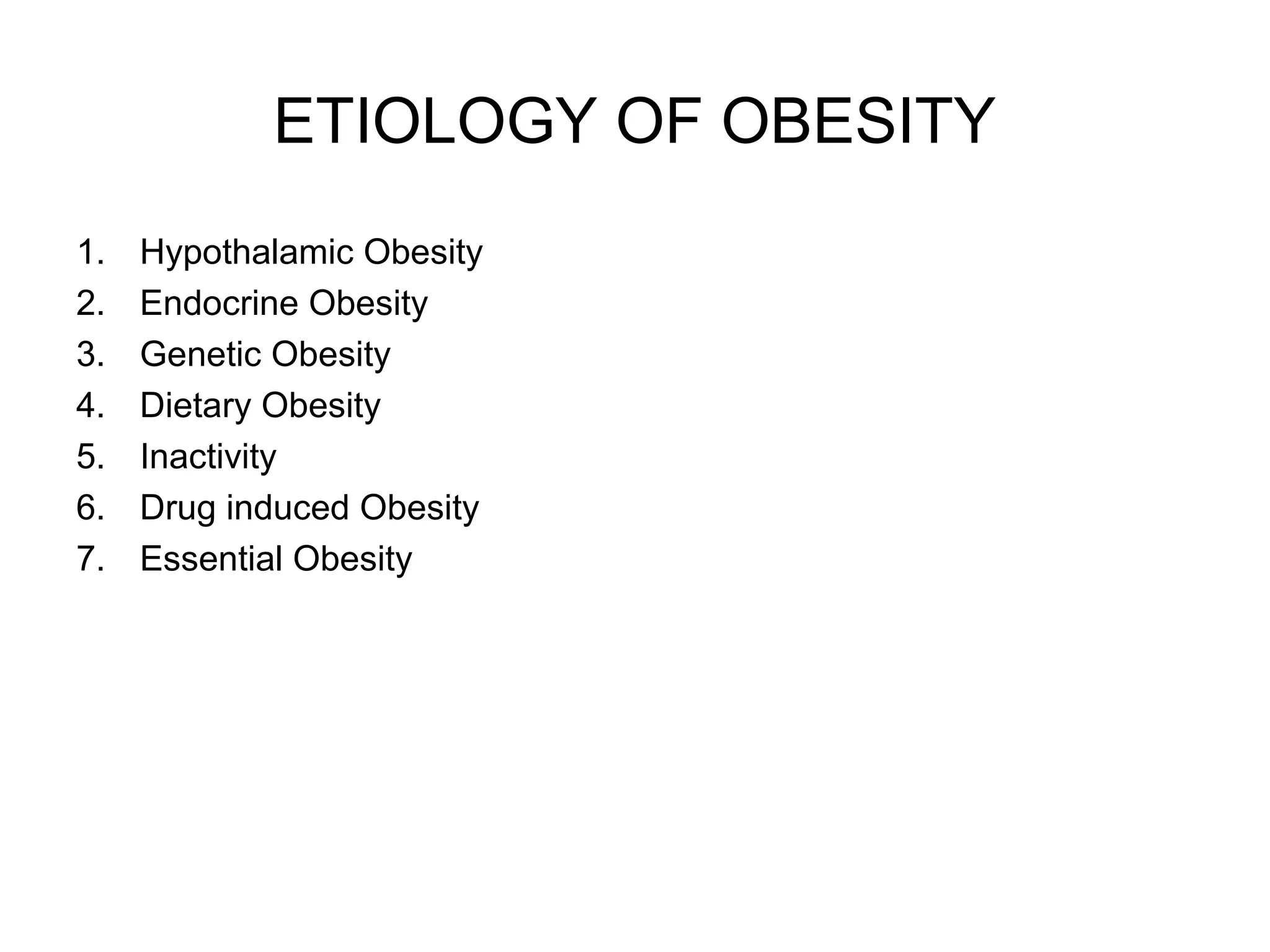 Intro & etiology of obesity | PPT