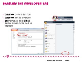 Intro macros in Excel 2007 | PPTX