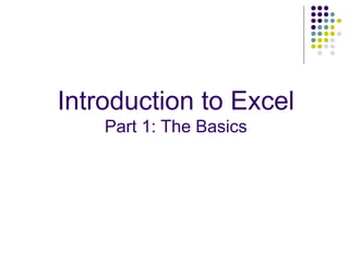 Comprehensive Introduction to Microsoft Excel Basics for Data ...