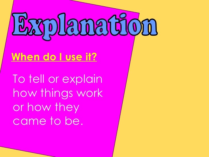Writing an Explanation