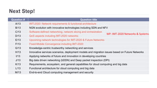 Network Architecture Work in ITU Focus Group IMT-2020 | PPTX