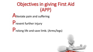 INTRODUCTION TO BASIC FIRST AID AND LIFE SUPPORT | PPTX | First Aid ...