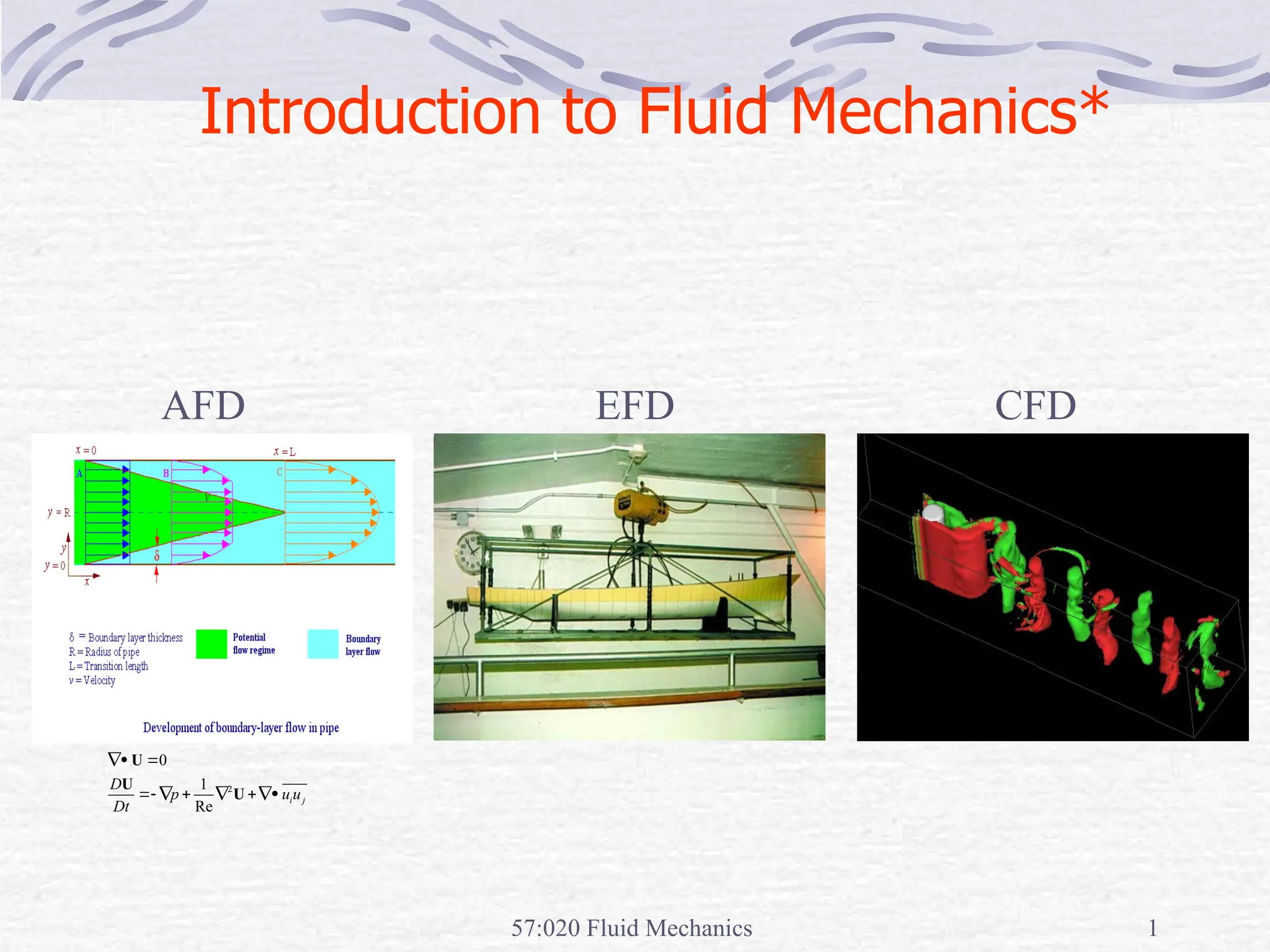 Intro FluidDynamics consists of statics, kinematics and dynamics.ppt