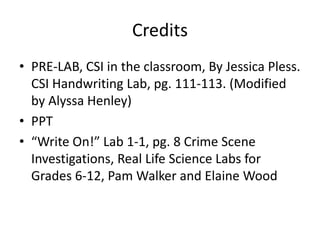 CSI Handwriting Analysis | PPTX