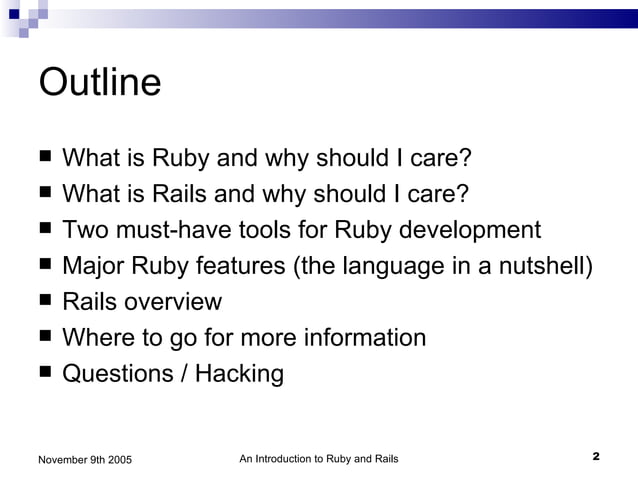 Intro for RoR | PPT | Free Download