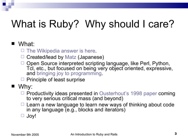 Intro for RoR | PPT | Free Download