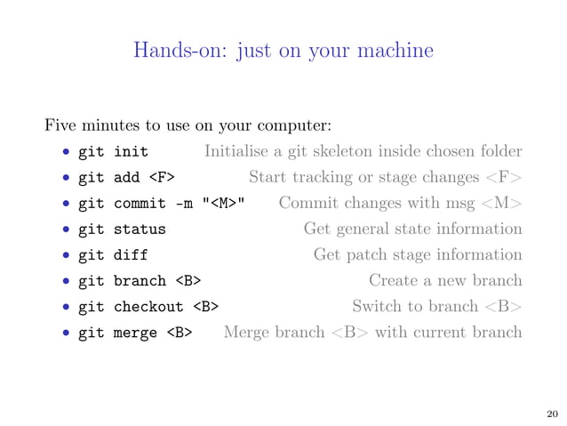 Introduction to git, an efficient distributed version control system | PPT