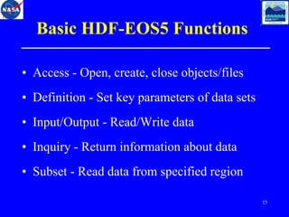 The HDF-EOS5 Tutorial | PPT