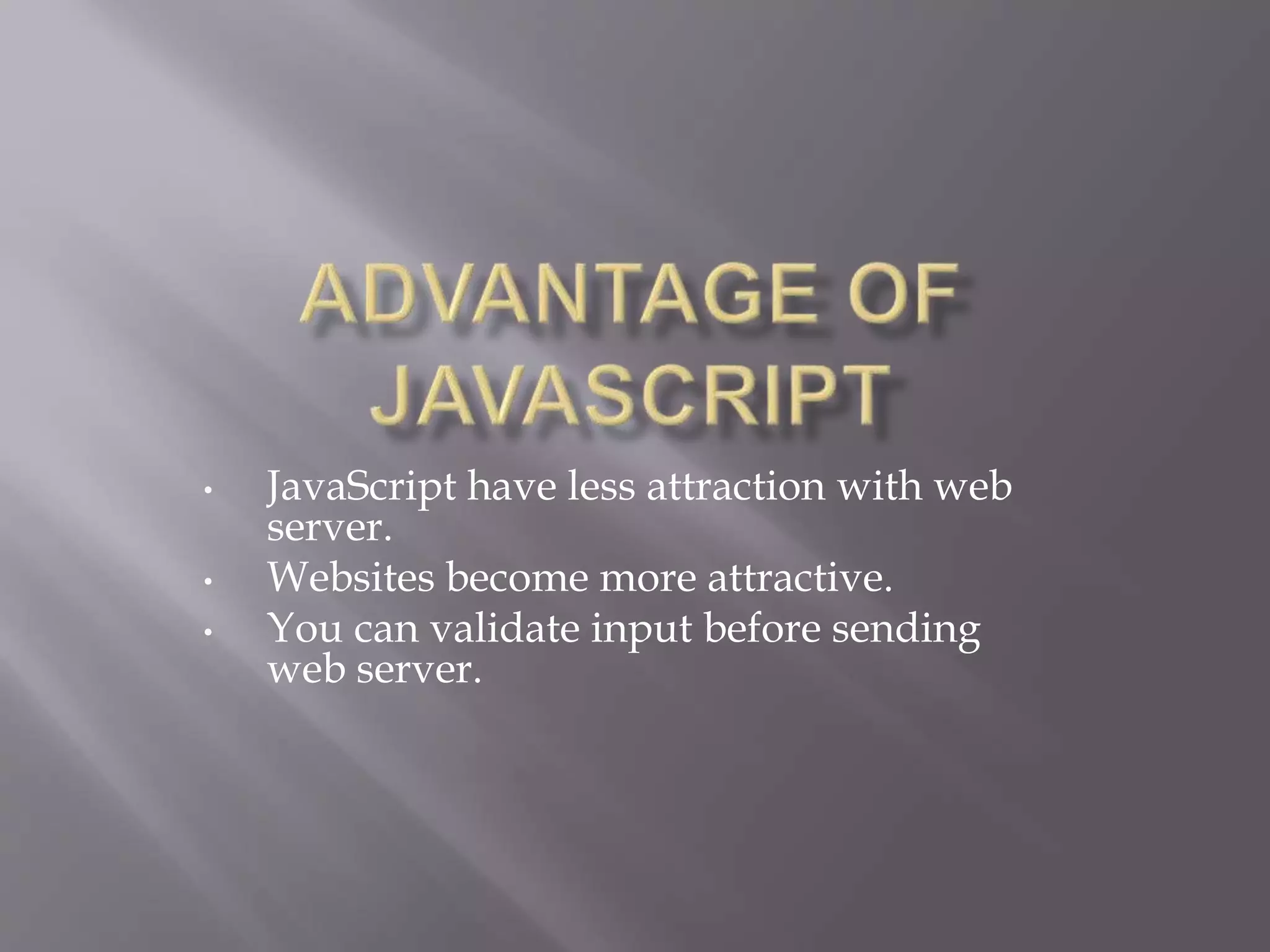 Introduction To Javascript Ppt
