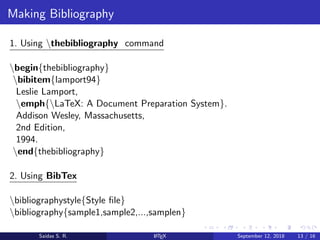Introduction to LaTex | PDF