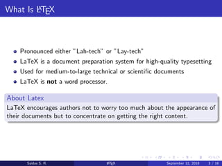 Introduction to LaTex | PDF