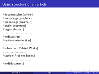 Introduction to LaTex | PDF