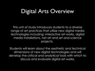 Digital Arts - Intro Lecture | PPT | Digital Arts | Fine Art
