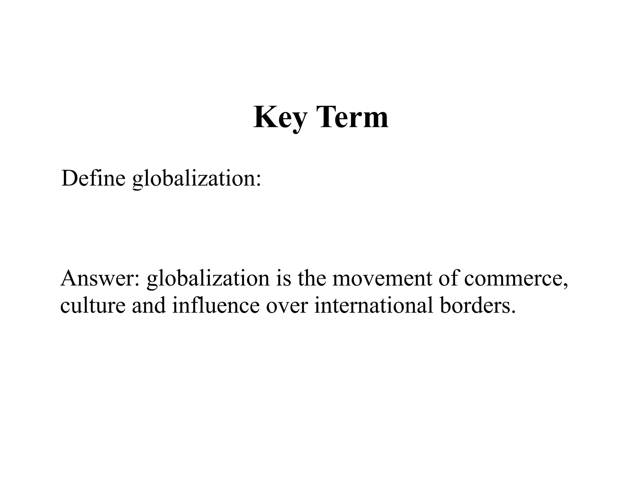 Globalization Unit - Lecture 1 | PPT