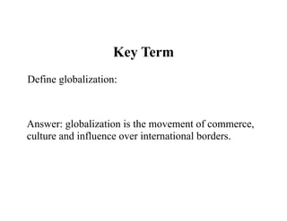 Globalization Unit - Lecture 1 | PPT