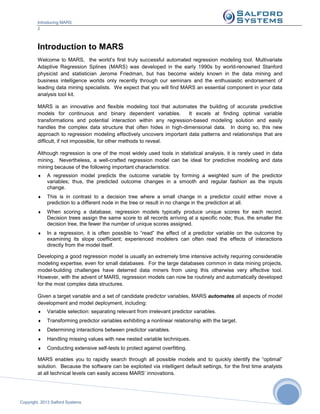 SPM User's Guide: Introducing MARS | PDF
