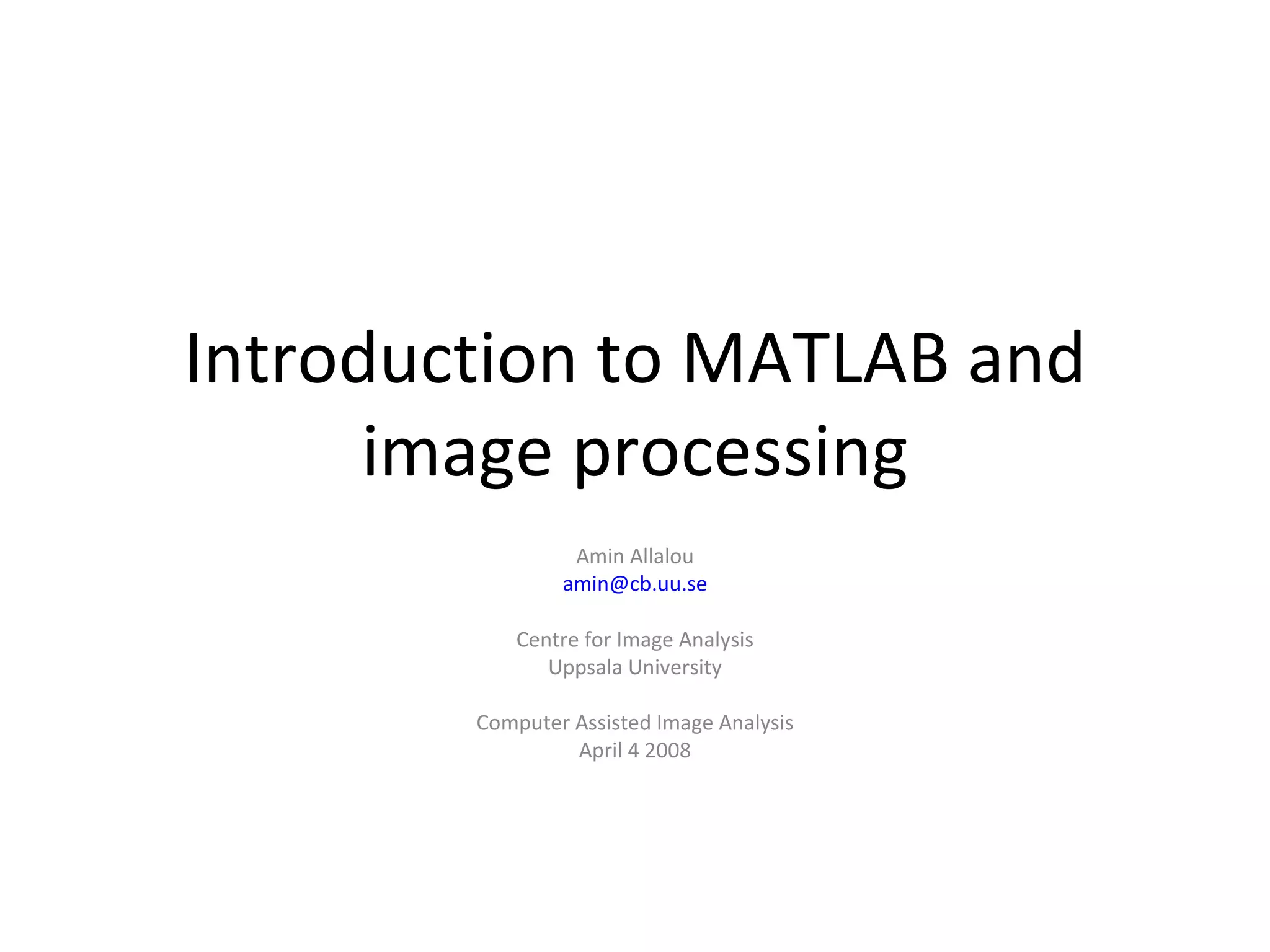 Intro matlab and convolution islam | PPT