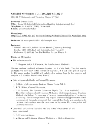 Intro mechanics | PDF