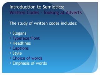 Media Language - semiotics incl Goffman | PPT