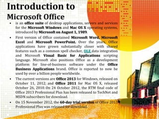 Introduction to Microsoft Office | PPSX